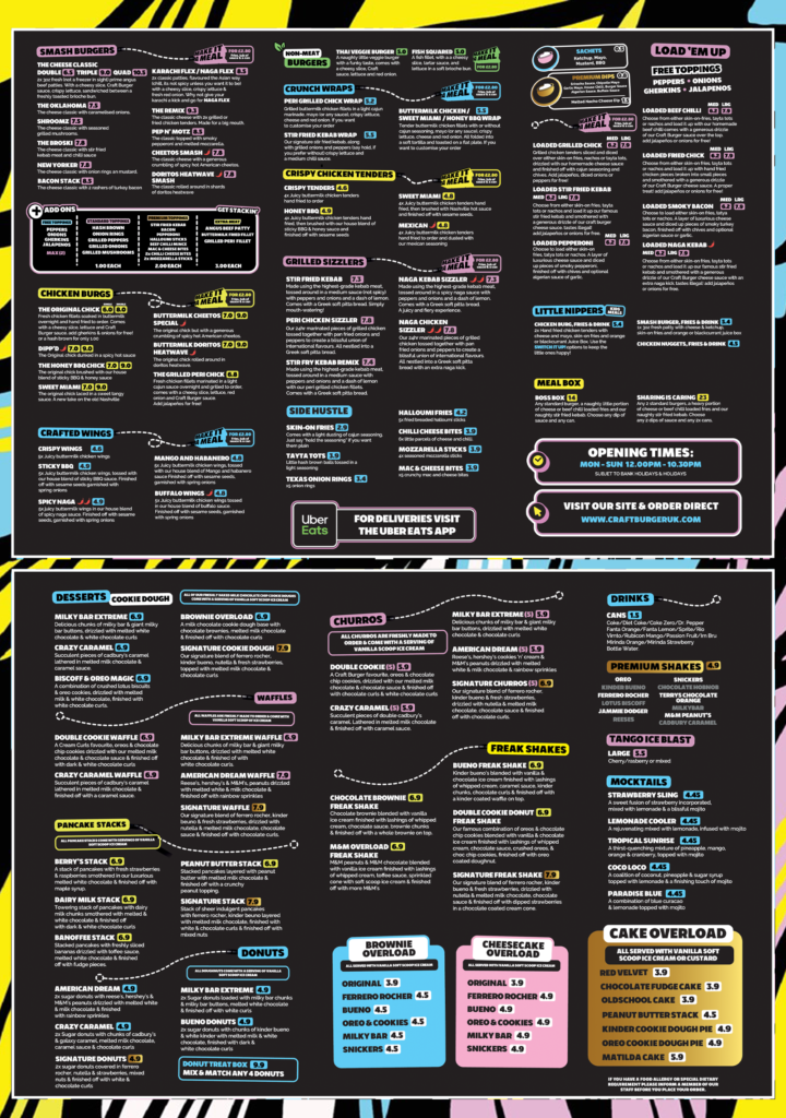 Menu - Craft Burger